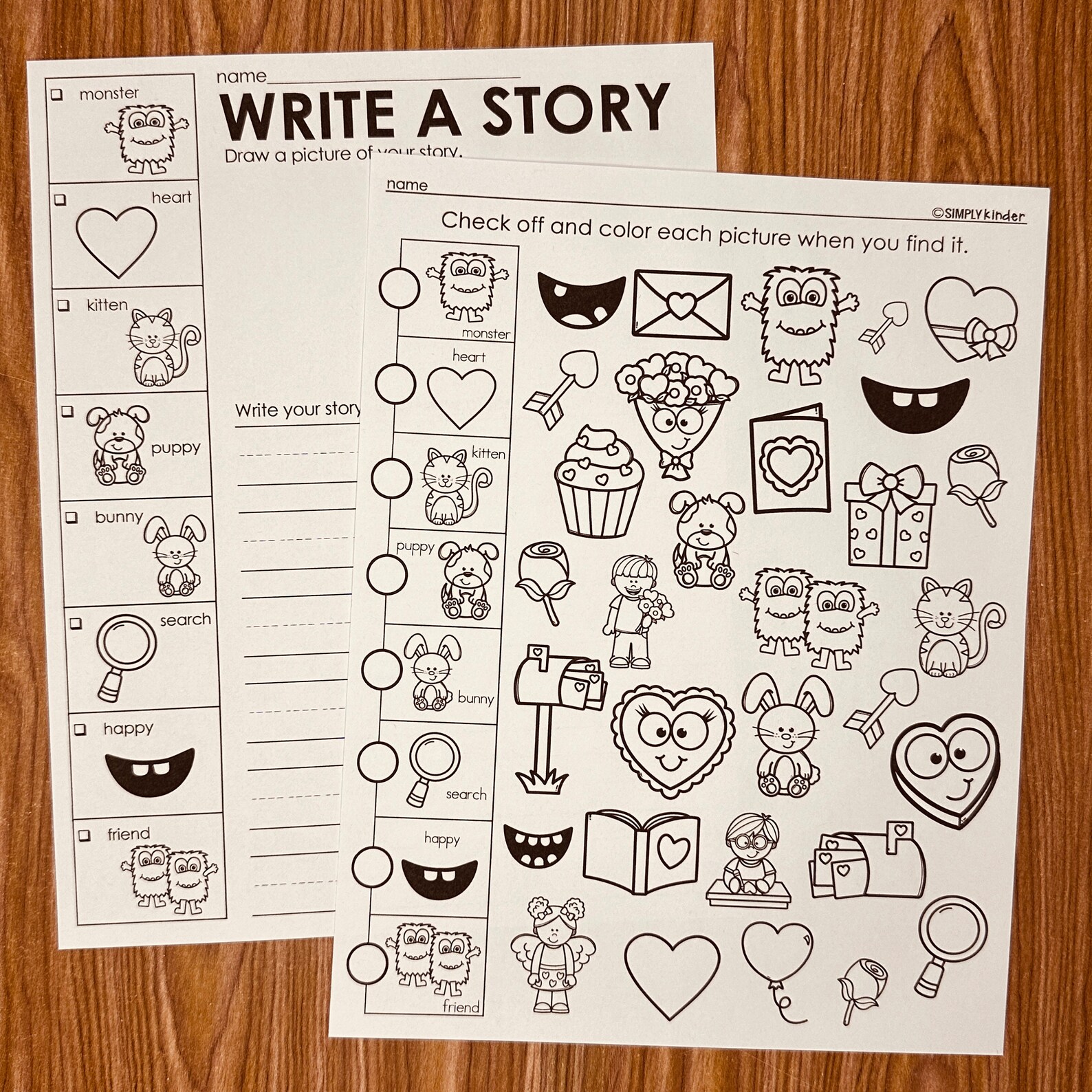 Love Monster Craft, Valentines Day Activity, Writing, Centers, Literacy ...