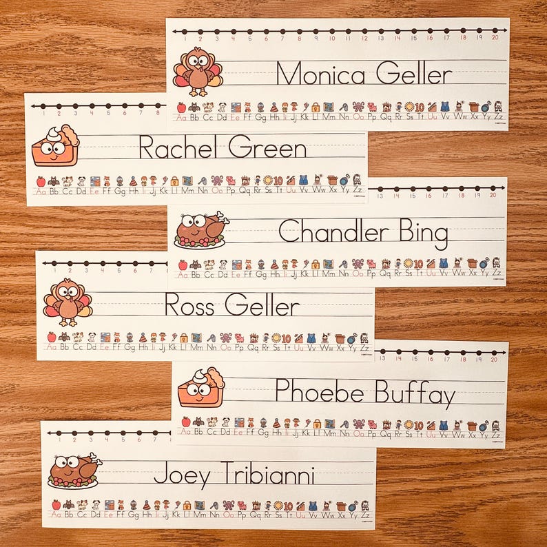 Thanksgiving Name Tags Labels Editable, Desk Name Tag & Plates - Etsy