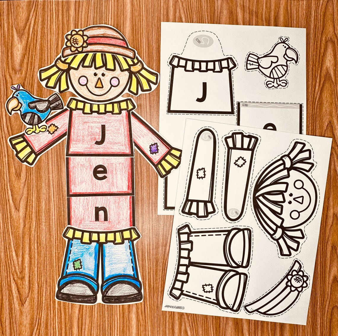 Scarecrow Editable Name Activity & Craft for Fall Bulletin Boards and ...