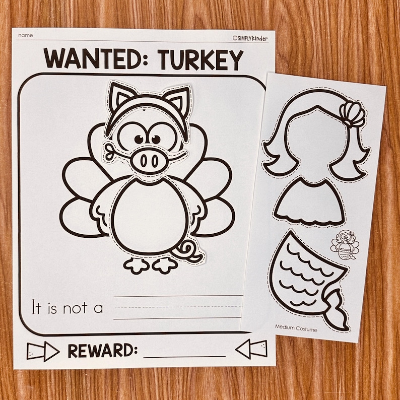 Turkey in Disguise Writing Craft, Take Home Project, Thanksgiving ...