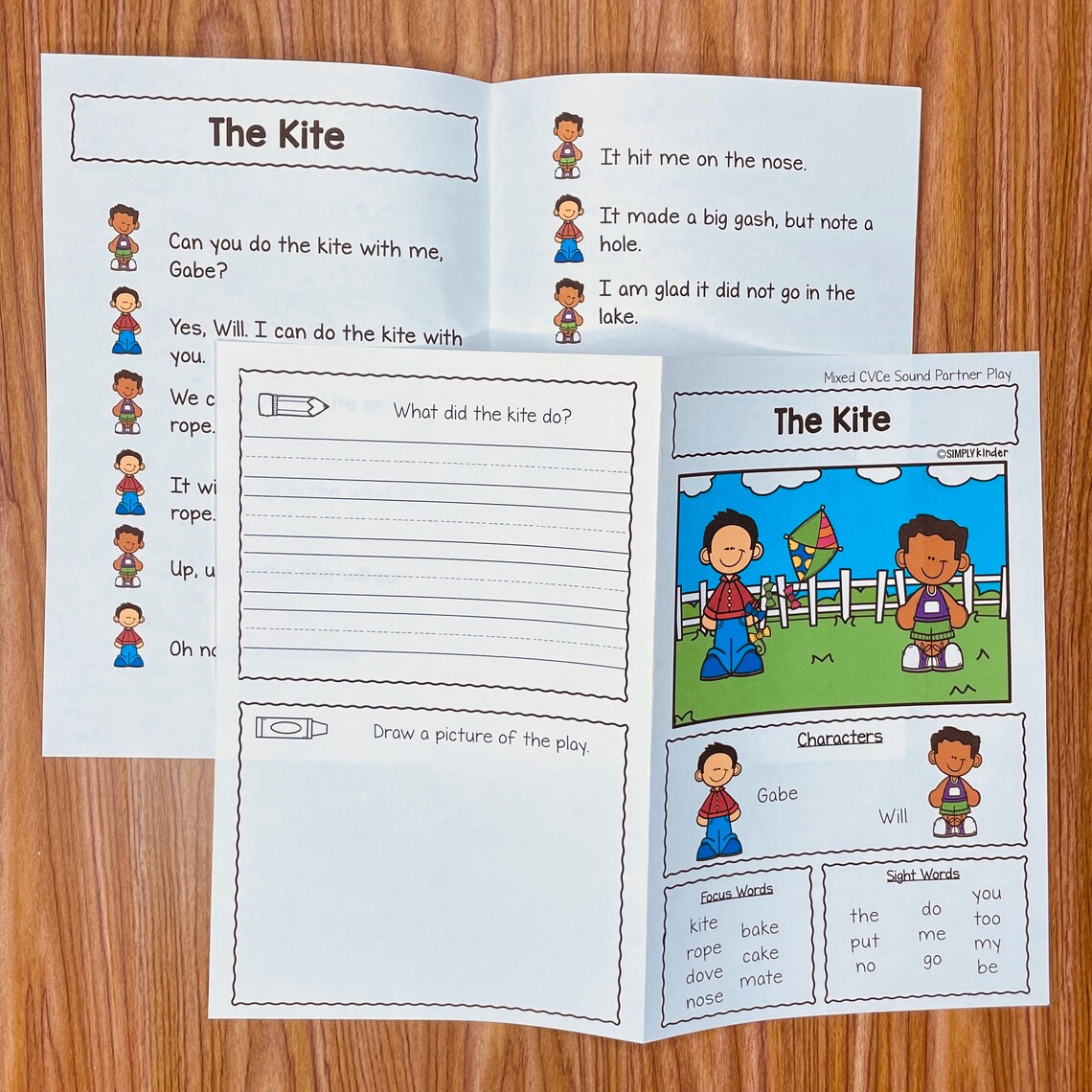 Decodable Partner Play, Reader's Theater, Cvce the Kite - Etsy