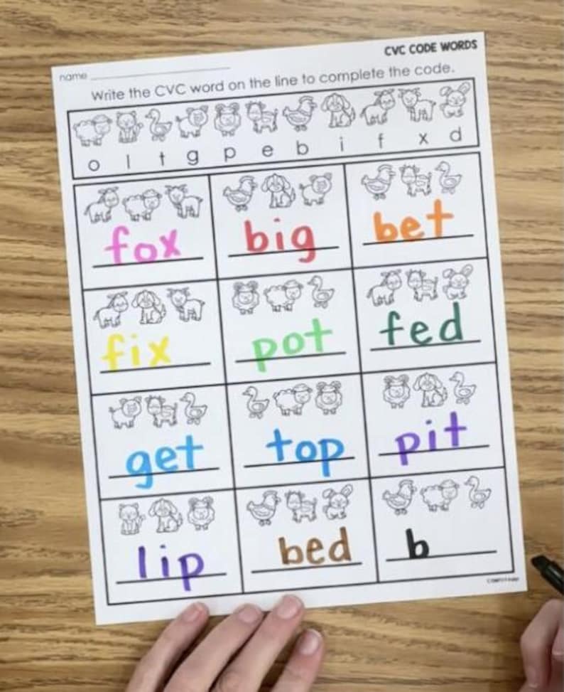 CVC Words No-prep Secret Code Worksheets Kindergarten, Morning Work ...