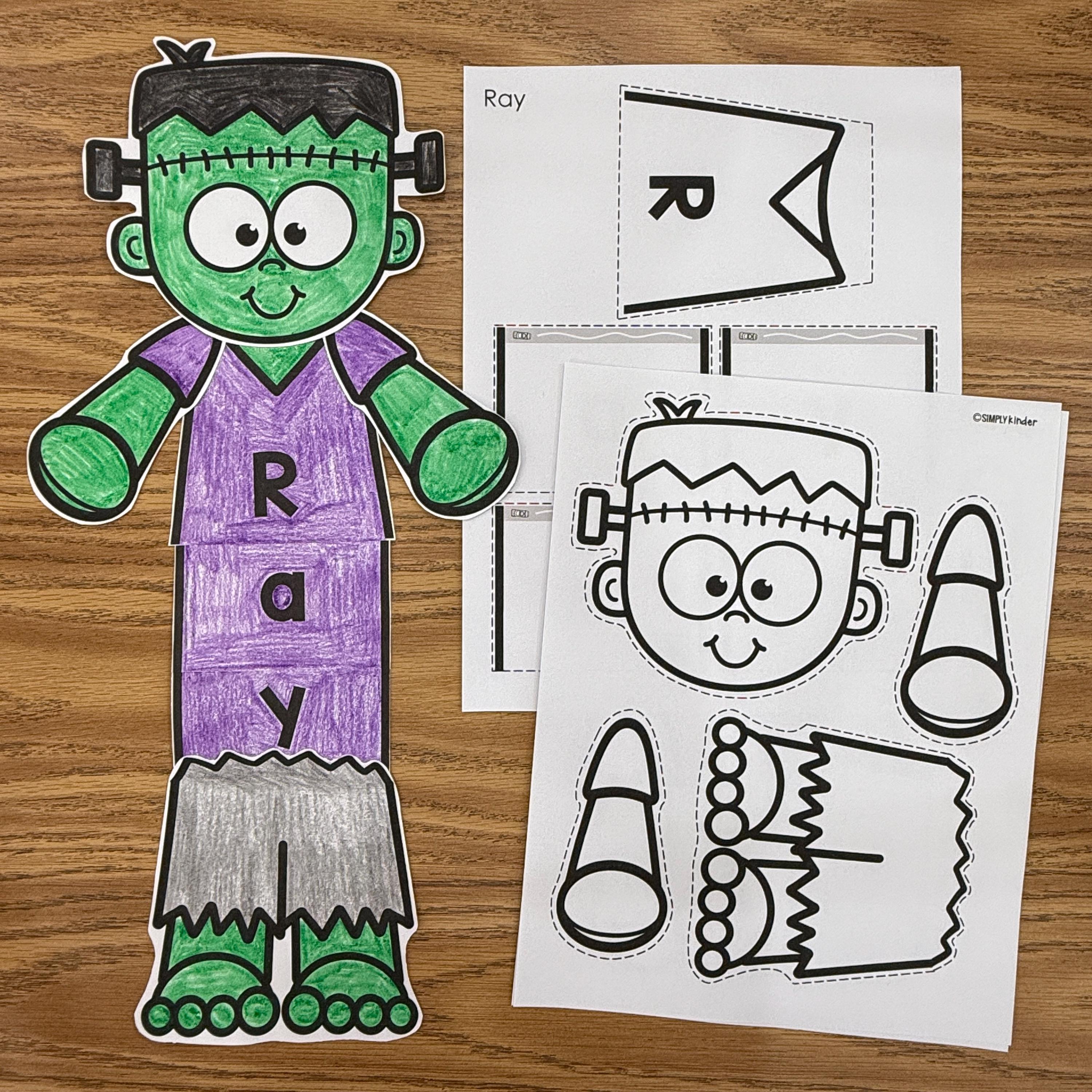 Halloween Frankenstein Name Craft: Editable Bulletin Board (digital ...