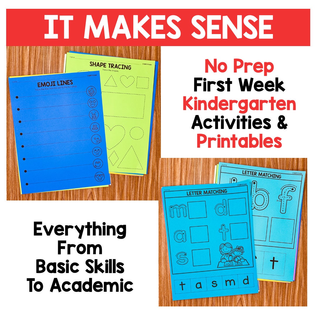 First Week of School No Prep Printables for Kindergarten - Etsy