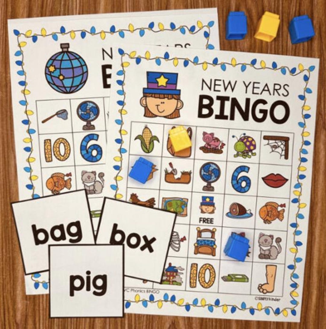 New Year Phonics Bingo, No-prep CVC Decodable Game - Etsy