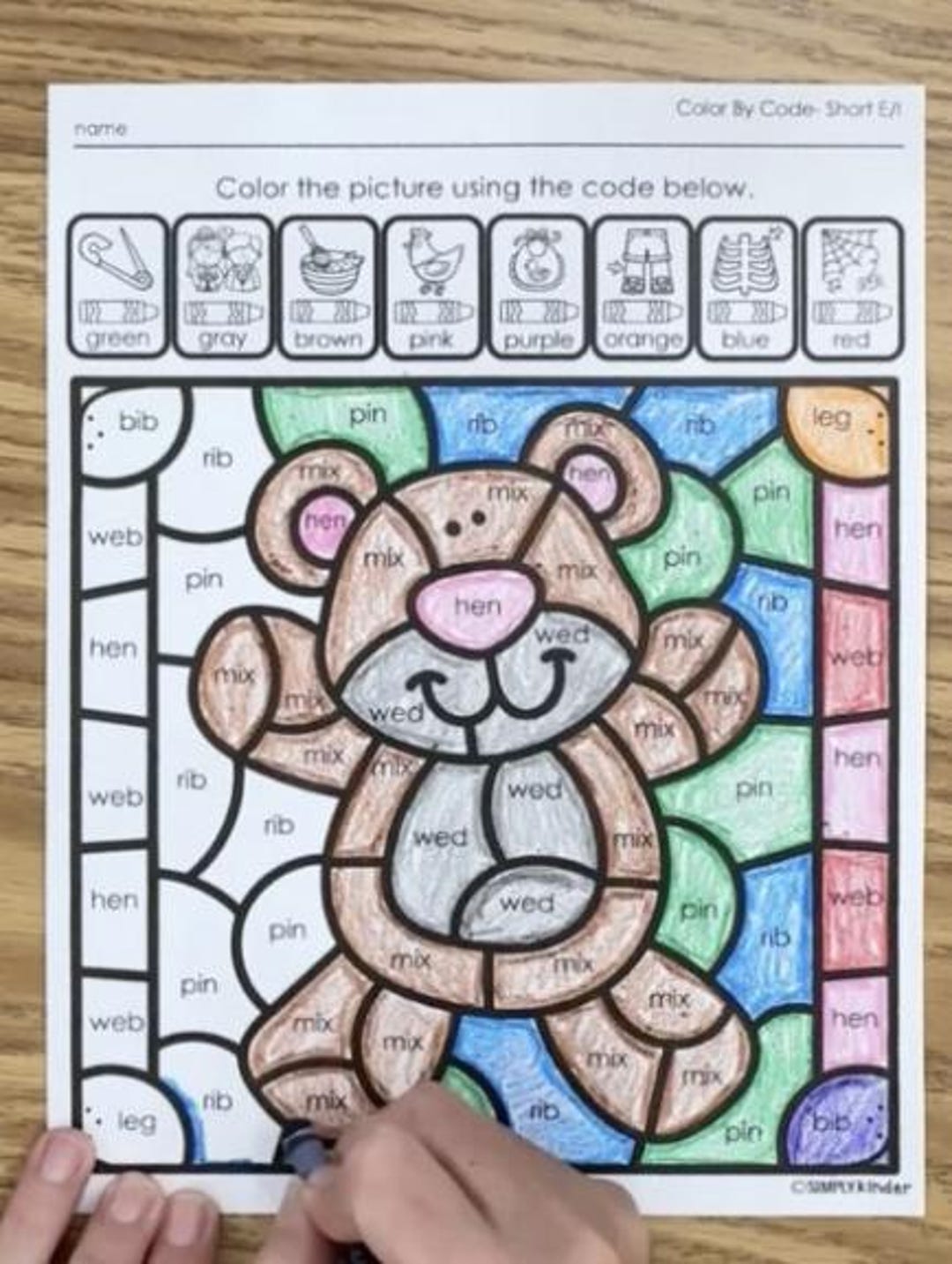 CVC Words No-prep Color by Code Worksheets Kindergarten, Morning Work ...