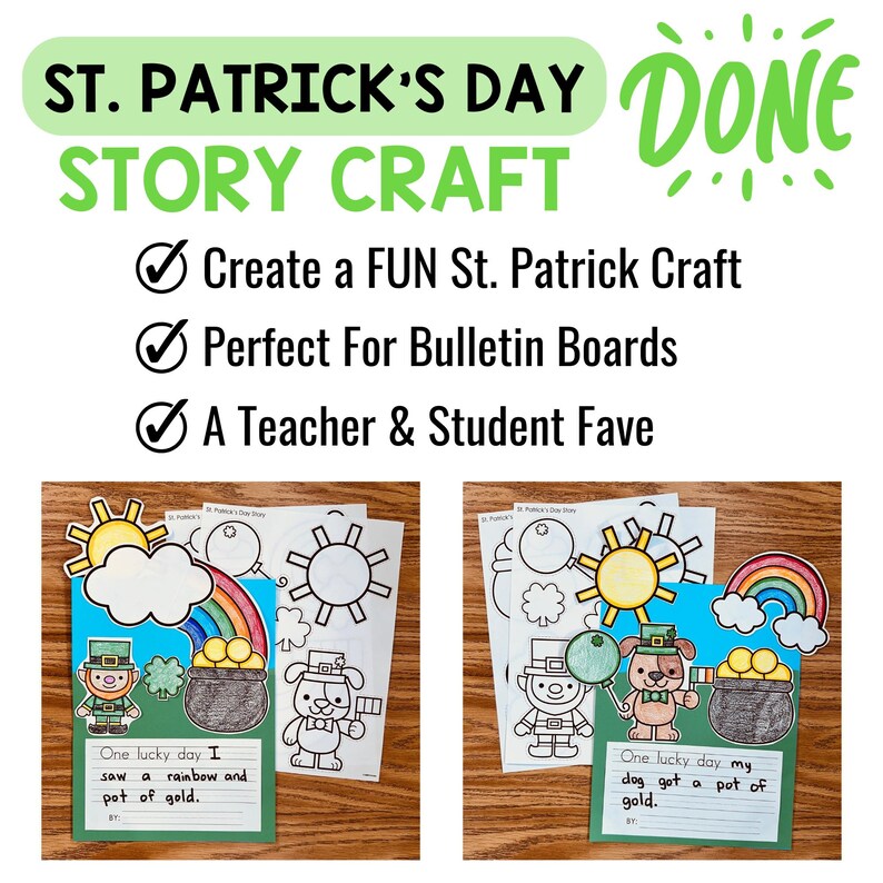 St. Patrick's Day Story Craft: Kindergarten Writing Activity (digital ...