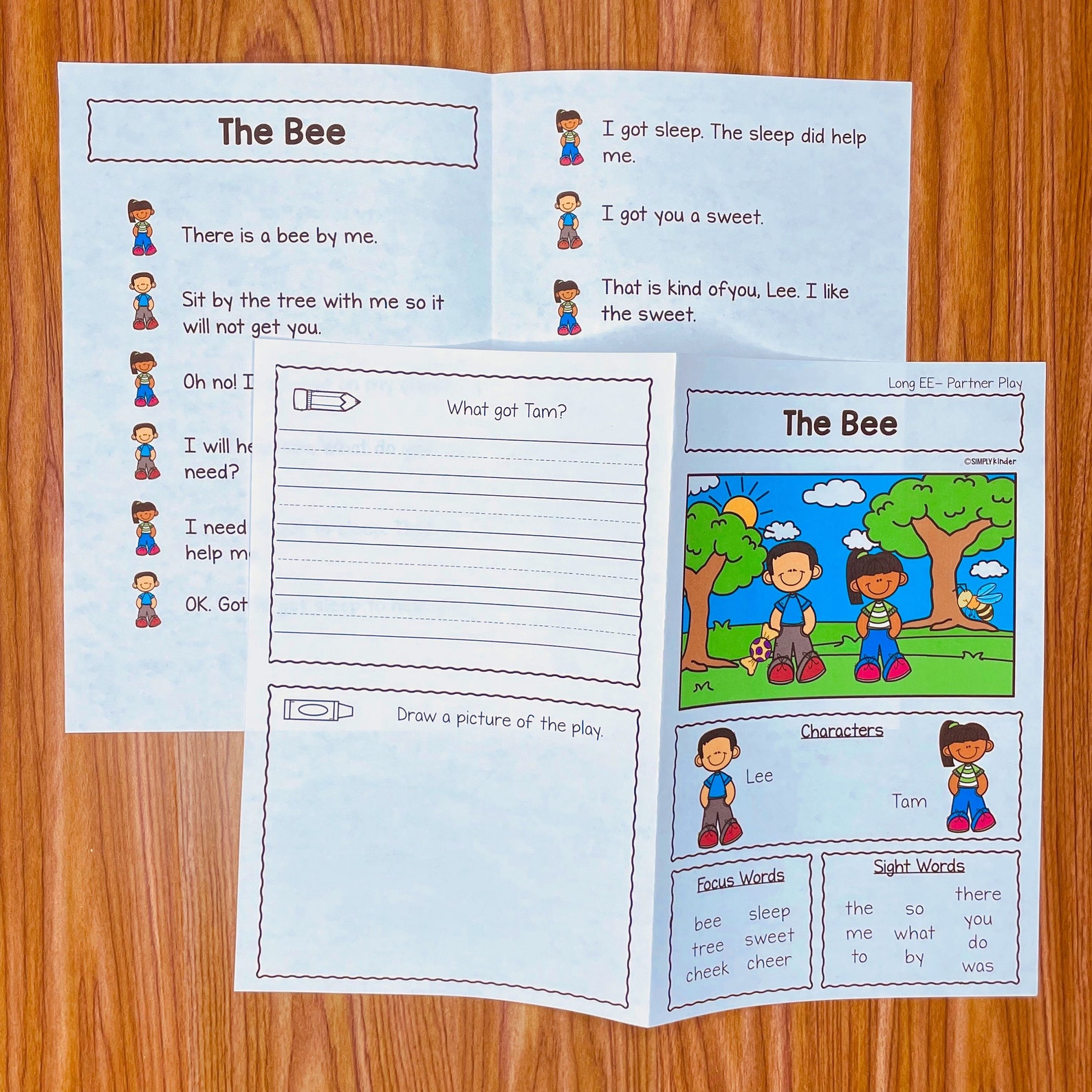 Decodable Partner Play, Reader's Theater Long EE the Bee - Etsy
