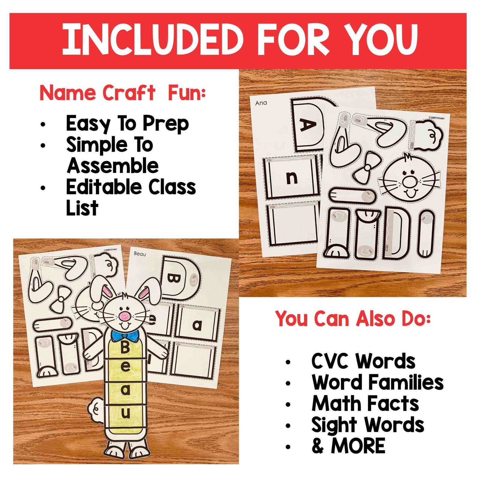 Easter Bunny Name Craft: Editable Bulletin Board Activity (digital ...