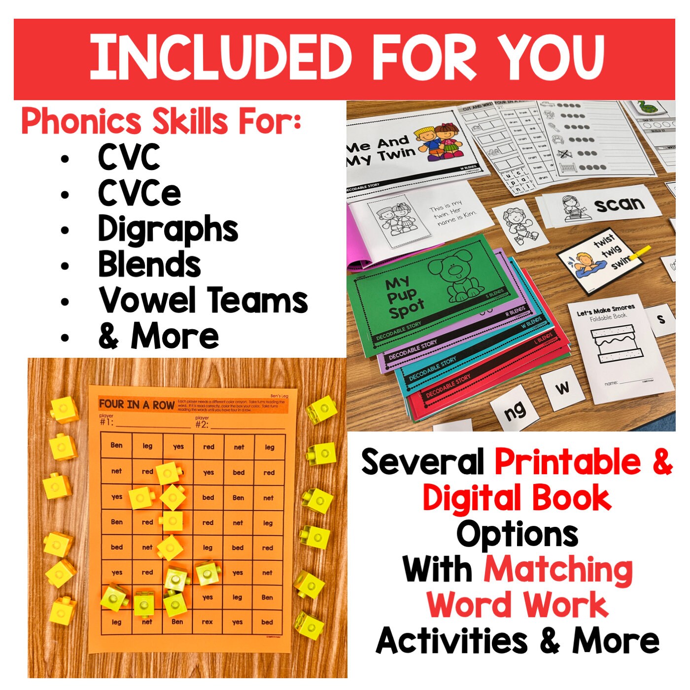 Decodable Readers, Passages, Books & Word Work, Science of Reading ...
