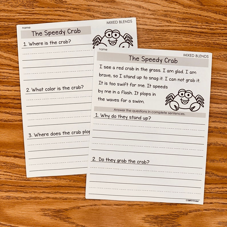 Mixed Blends Decodable Fluency Passage With Reading Comprehension ...