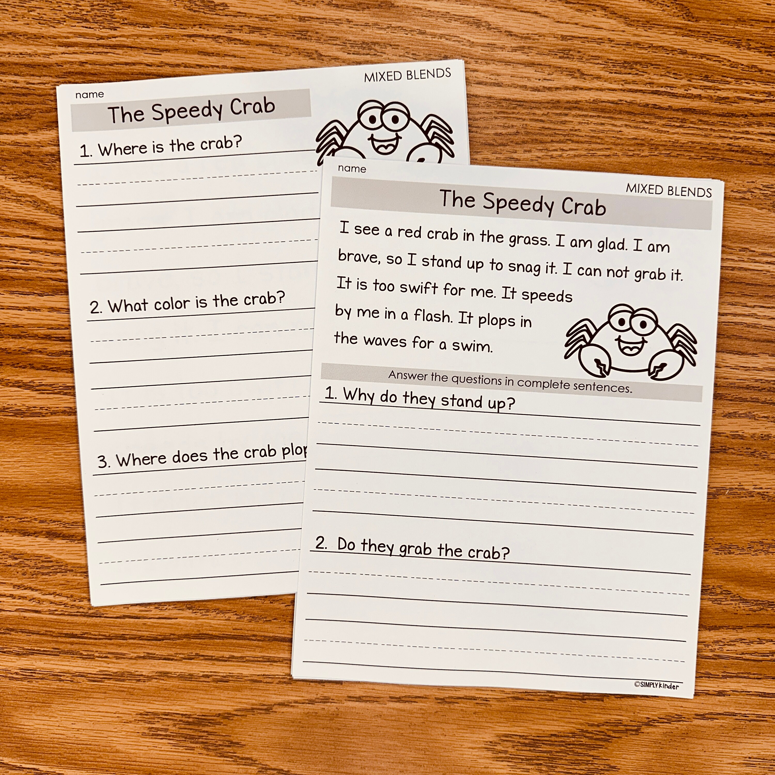 Mixed Blends Decodable Fluency Passage With Reading Comprehension ...