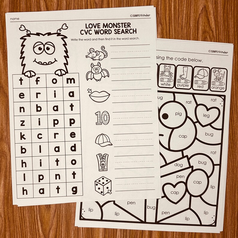 Love Monster Craft, Valentines Day Activity, Writing, Centers, Literacy ...