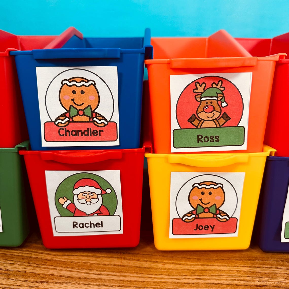 Christmas Name Tags Labels Editable, Desk Name Tag & Plates Kinder - Etsy