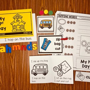 1st Day of School Decodable Reader With Activities, Back to School - Etsy