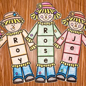 Scarecrow Editable Name Activity & Craft for Fall Bulletin Boards and ...