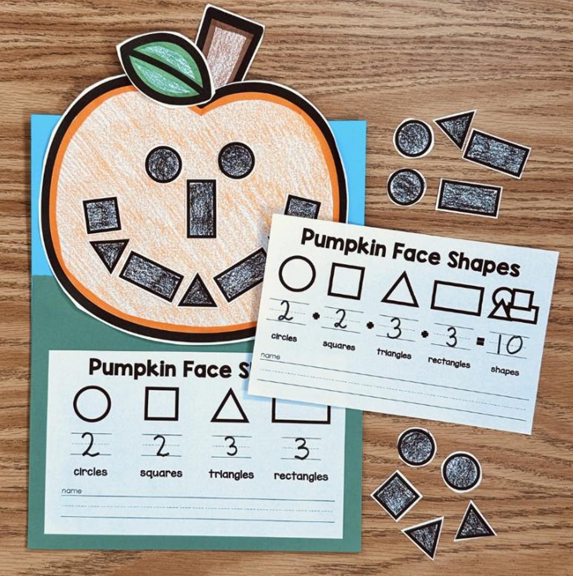 Pumpkin Shape Craft | Jack-o’-lantern Faces With 2D Shapes for ...