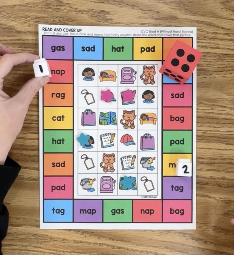 CVC Words Games No-prep Read and Cover Up - Etsy
