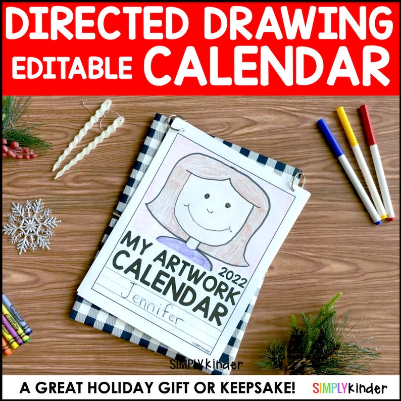 Editable Directed Drawing Calendar, Holiday or Christmas Parent Gift - Etsy