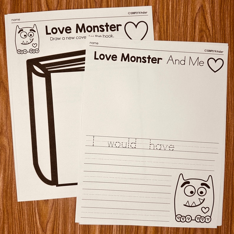 Love Monster Craft, Valentines Day Activity, Writing, Centers, Literacy ...