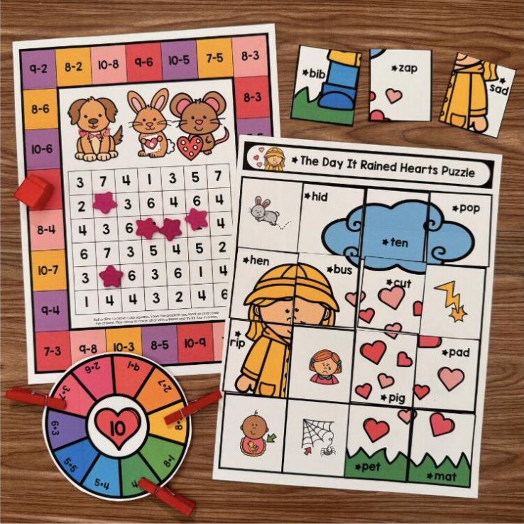 The Day It Rained Hearts Activities, Crafts, Centers, Bulletin Board ...