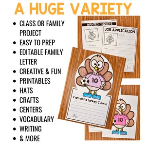 Turkey in Disguise Writing Craft, Take Home Project, Thanksgiving ...