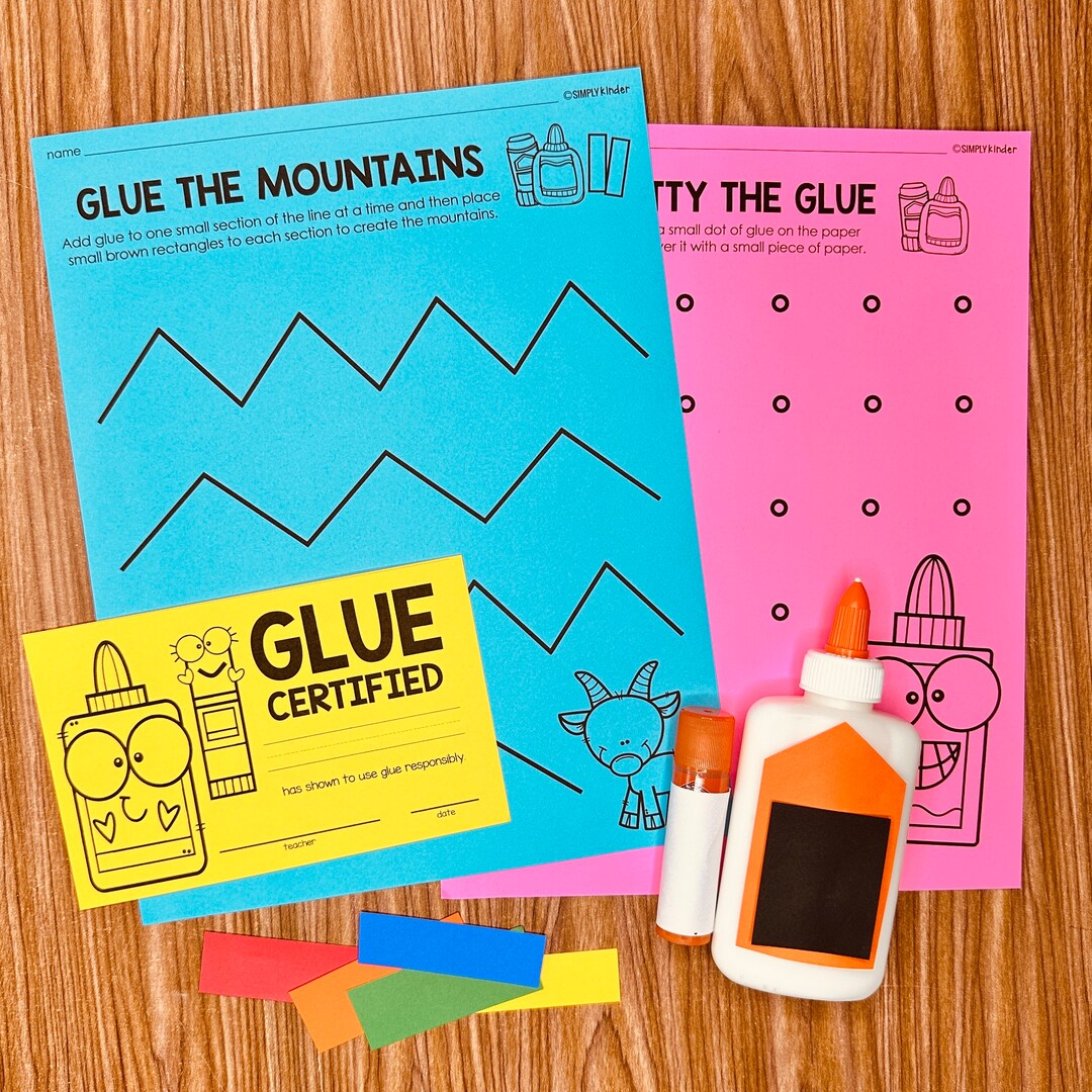 Glue Practice Worksheets & Activities - Etsy