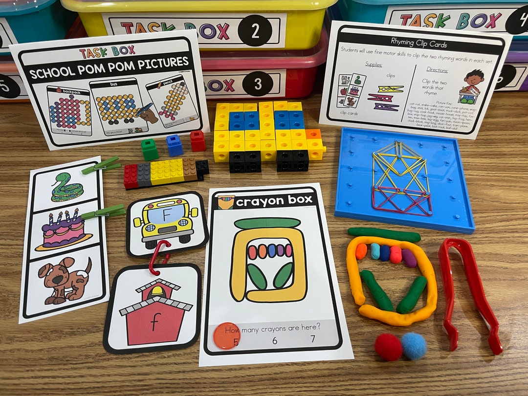 August Morning Bins Task Box - Etsy