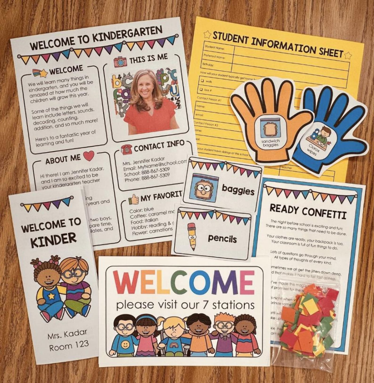 Editable Meet the Teacher Printables: Forms, Sign-in, Brochure, Note ...