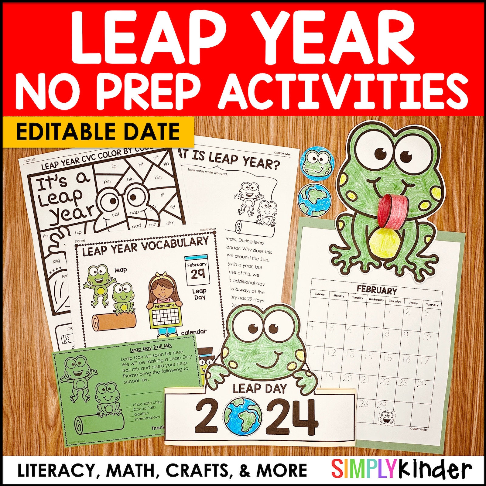 Leap Year 2024 No-prep Activities, Crafts, Hats, Literacy, Math, & MORE ...