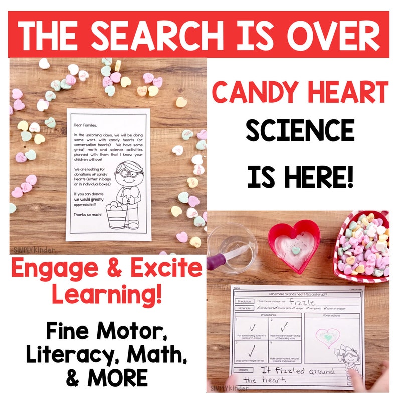 Conversation Hearts Science - Valentine's Day STEM- Valentines Day ...