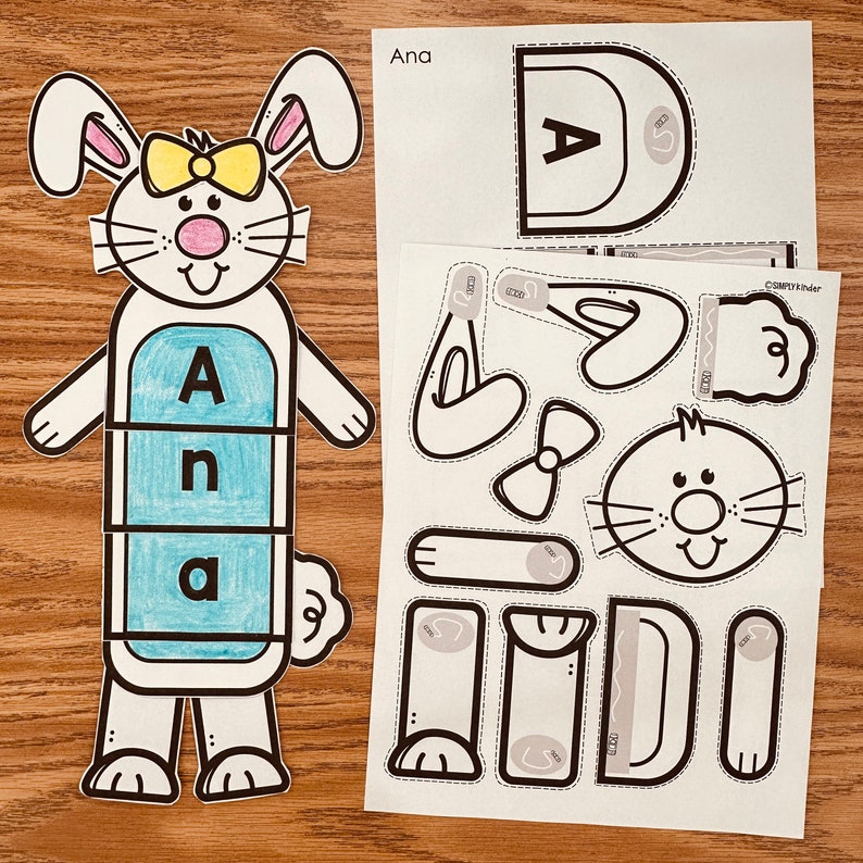 Easter Craft Editable Name Craft & Activity for Bulletin Boards, Bunny ...