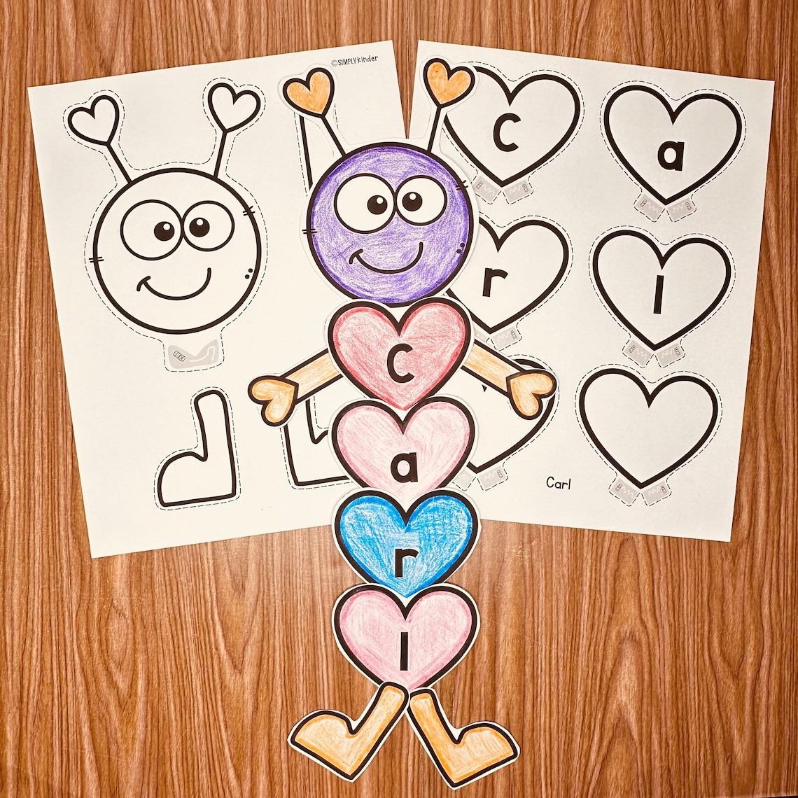 Love Bug Editable Name Craft for Valentine's Day - Etsy