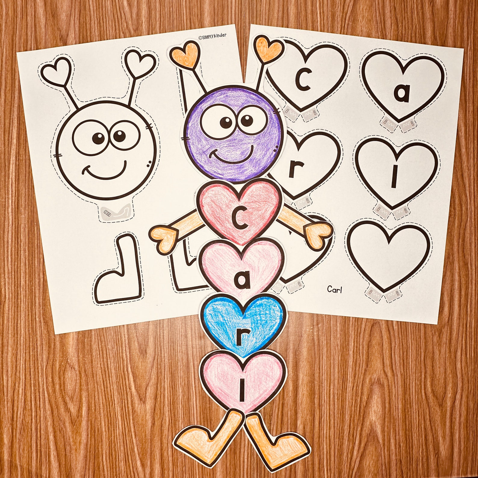 Love Bug Editable Name Craft for Valentine's Day - Etsy