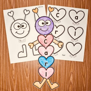 Love Bug Editable Name Craft for Valentine's Day - Etsy