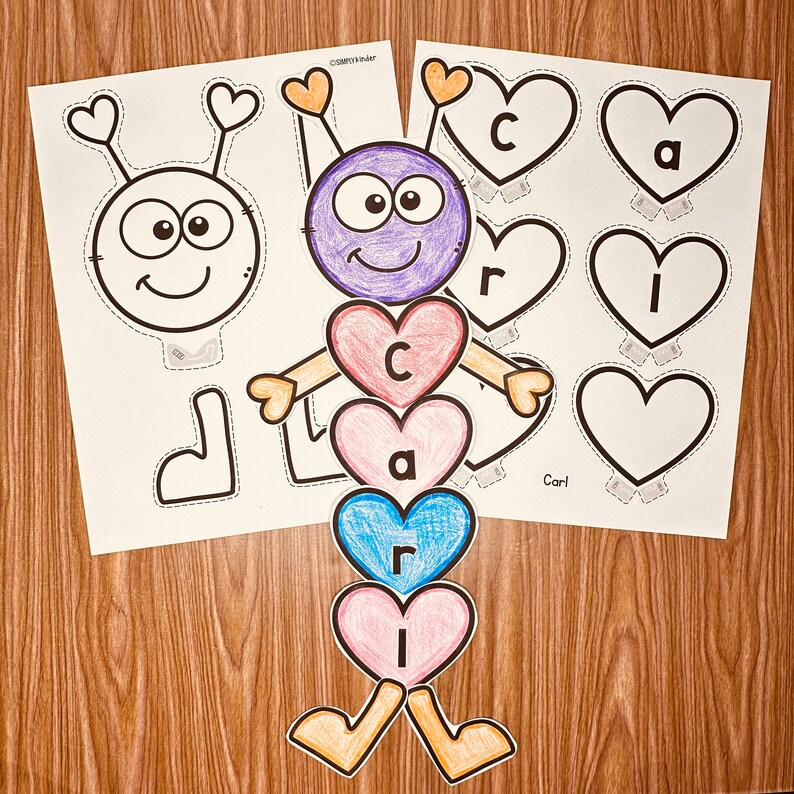 Love Bug Editable Name Craft for Valentine's Day - Etsy