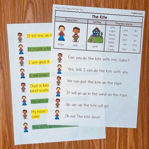 Decodable Partner Play, Reader's Theater, Cvce the Kite - Etsy