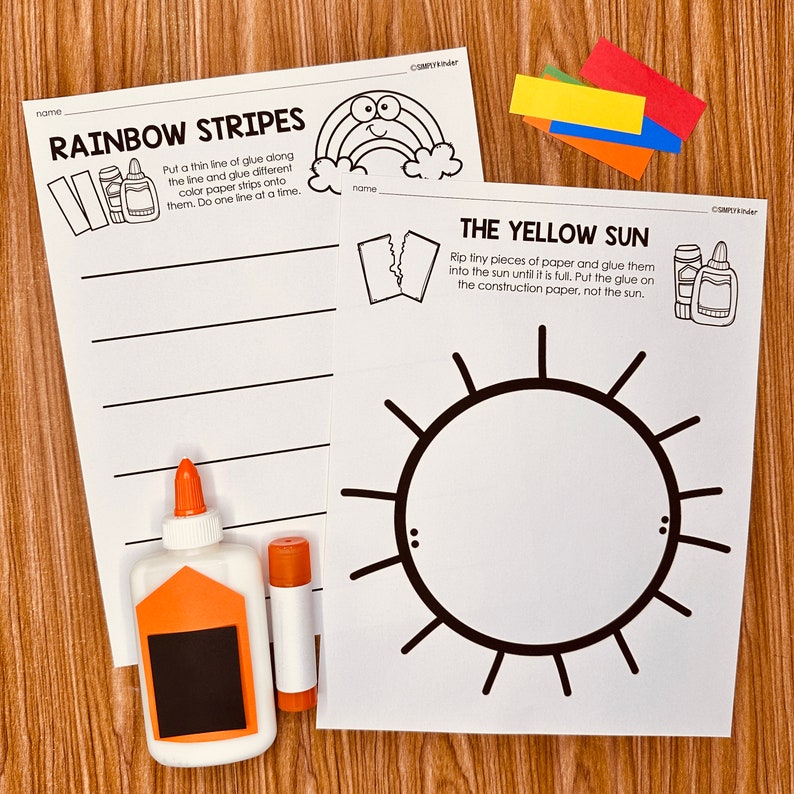 Glue Practice Worksheets & Activities - Etsy