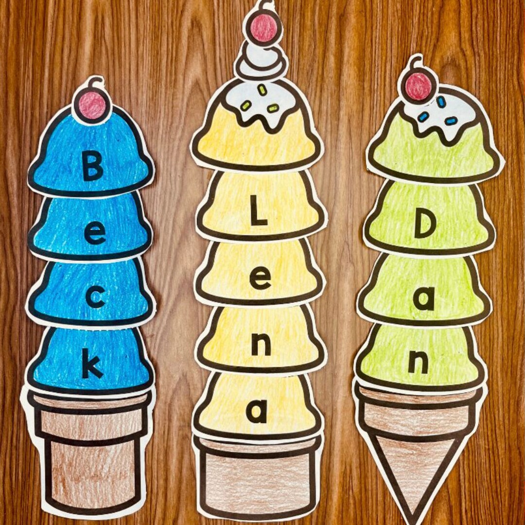 Ice Cream Craft Editable Name Craft, Summer, End of Year Activities ... Ice Cream Craft Editable Name Craft, Summer, End of Year Activities ...