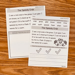 Mixed Blends Decodable Fluency Passage With Reading Comprehension ...