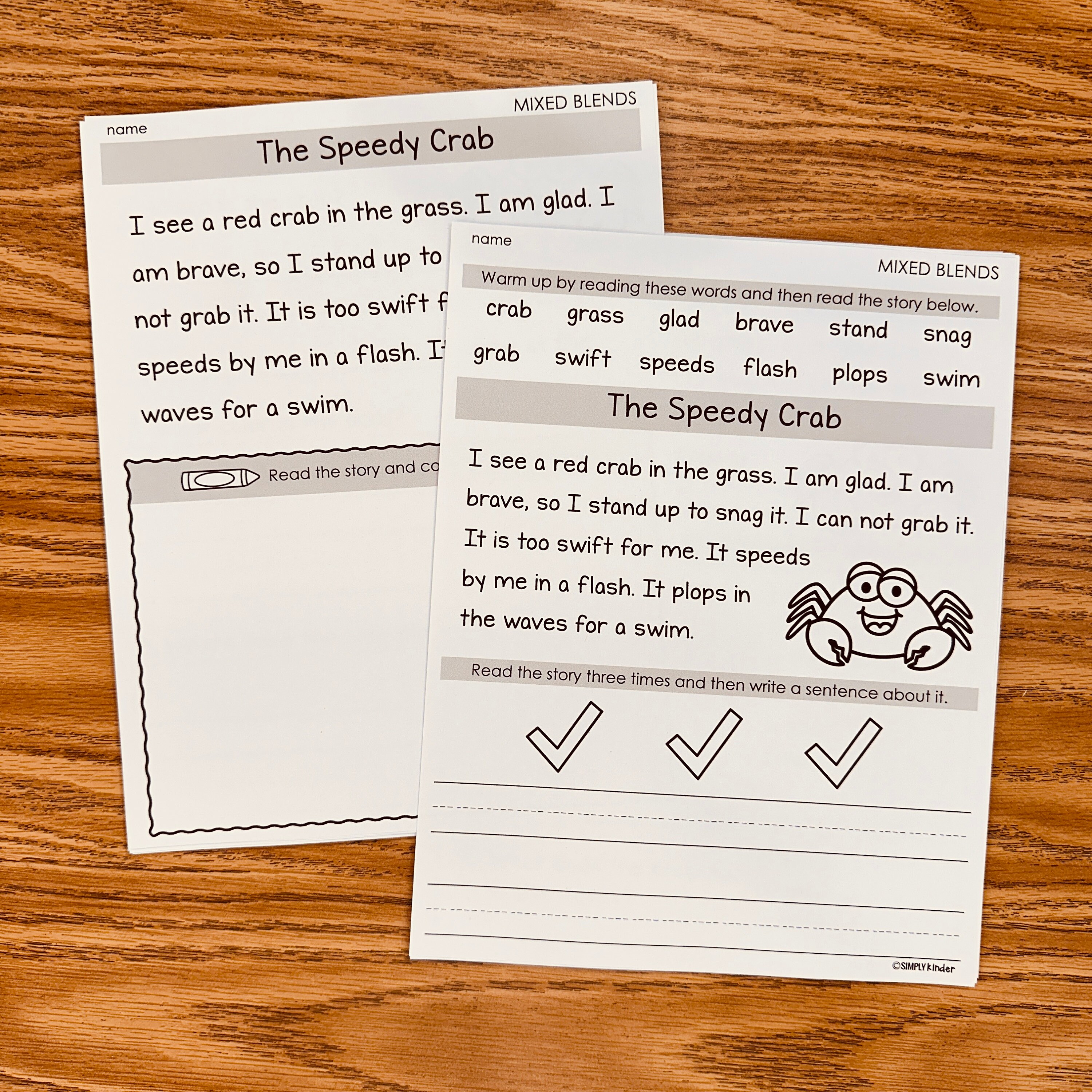 Mixed Blends Decodable Fluency Passage With Reading Comprehension ...