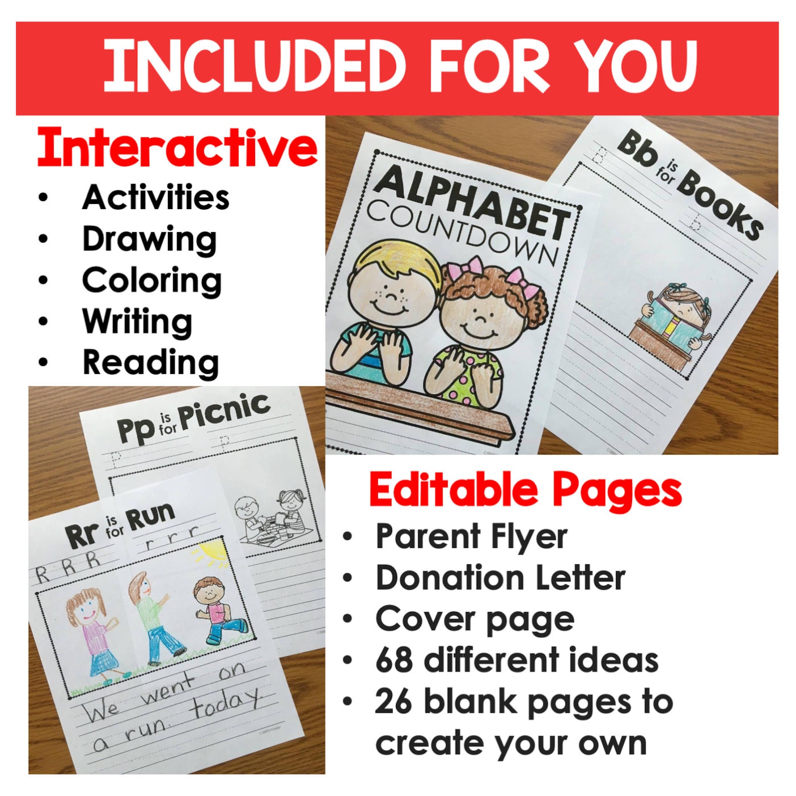 Editable Alphabet Countdown to Summer, Memory Book, End of the Year ...