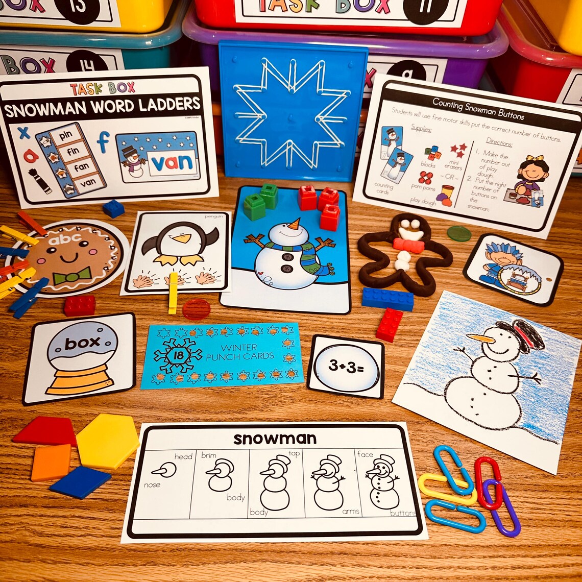 December Morning Bins Task Boxes - Etsy