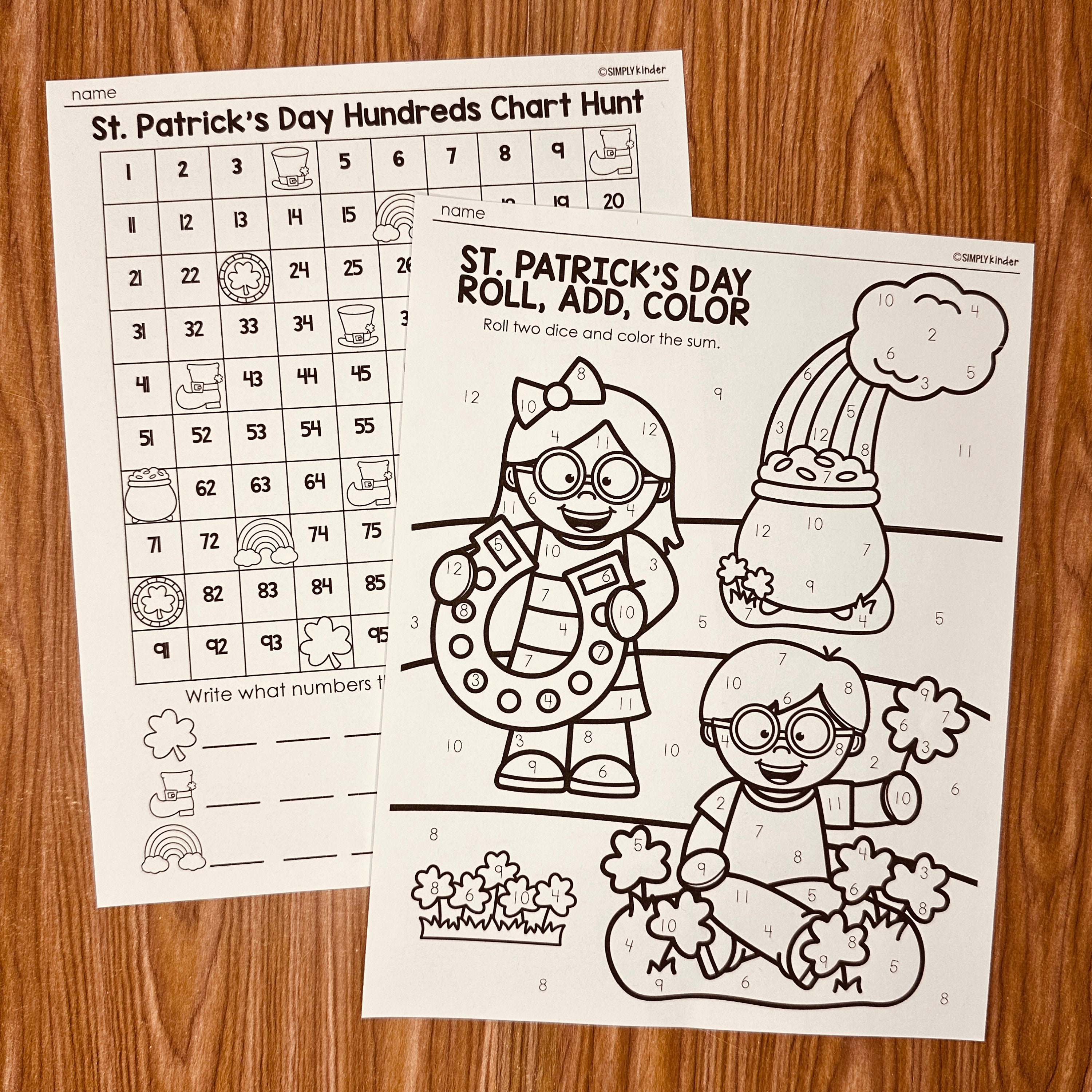 St. Patricks Day No Prep Activities, Color by Code, Write the Room ...