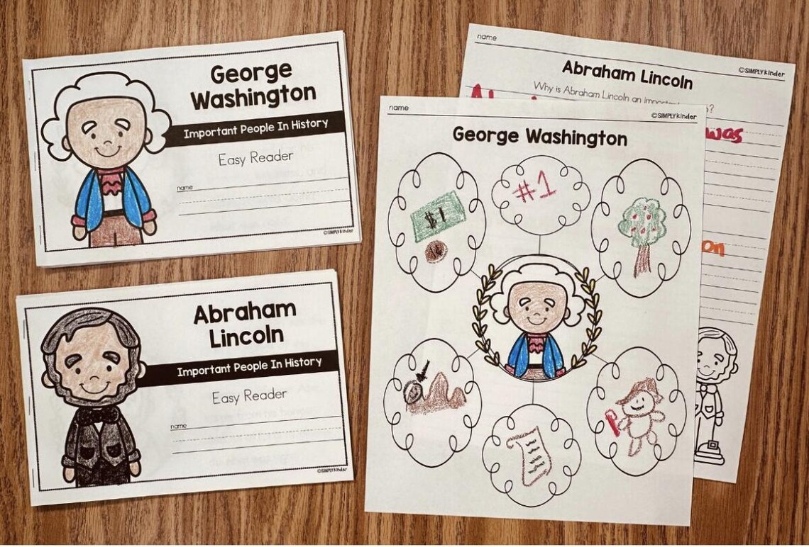 Presidents Day Activities Readers, Abraham Lincoln & George Washington ...