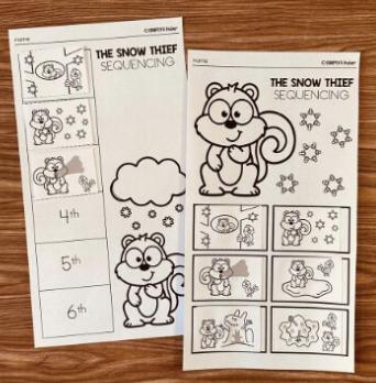 The Snow Thief Book Craft, Hat, Centers, Printables, Sequencing for ...