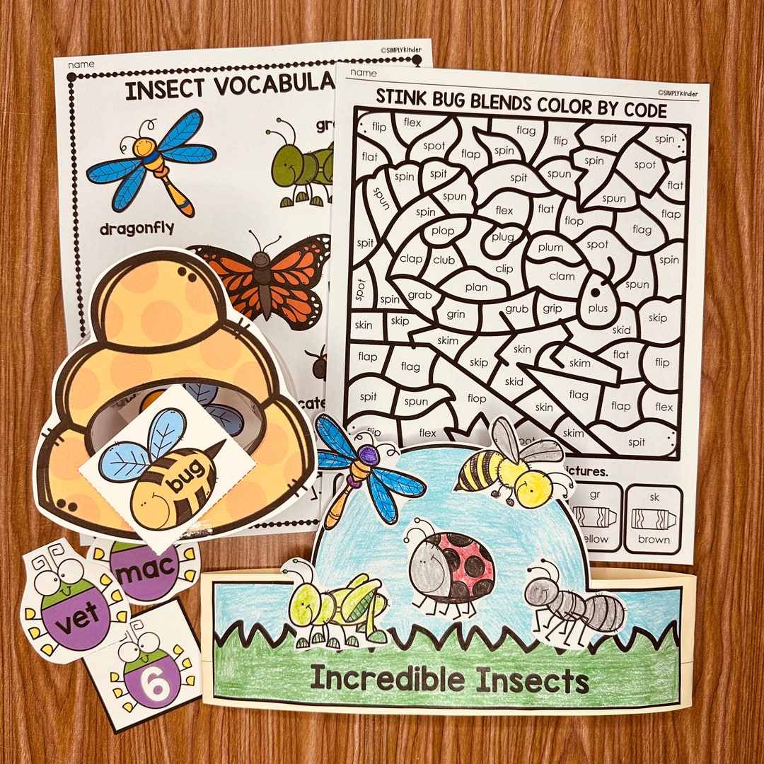 Insect and Bugs No Prep Activities for Kindergarten, Crafts, Printables ...