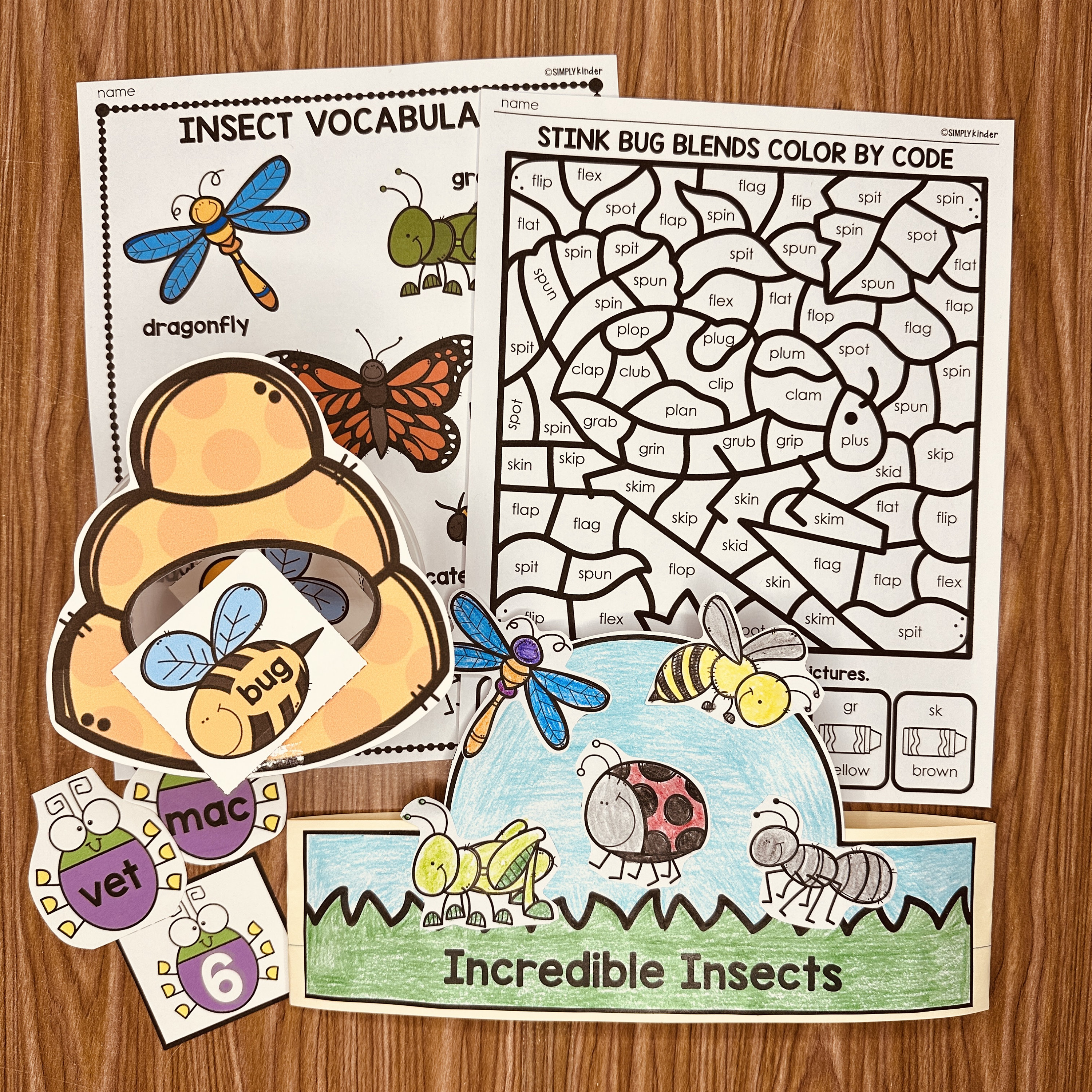 Insect and Bugs No Prep Activities for Kindergarten, Crafts, Printables ...