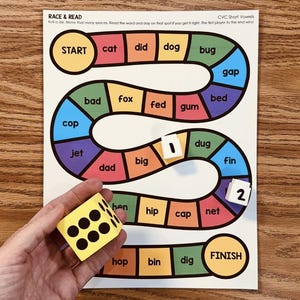 CVC Words Games No-prep Race and Read - Etsy