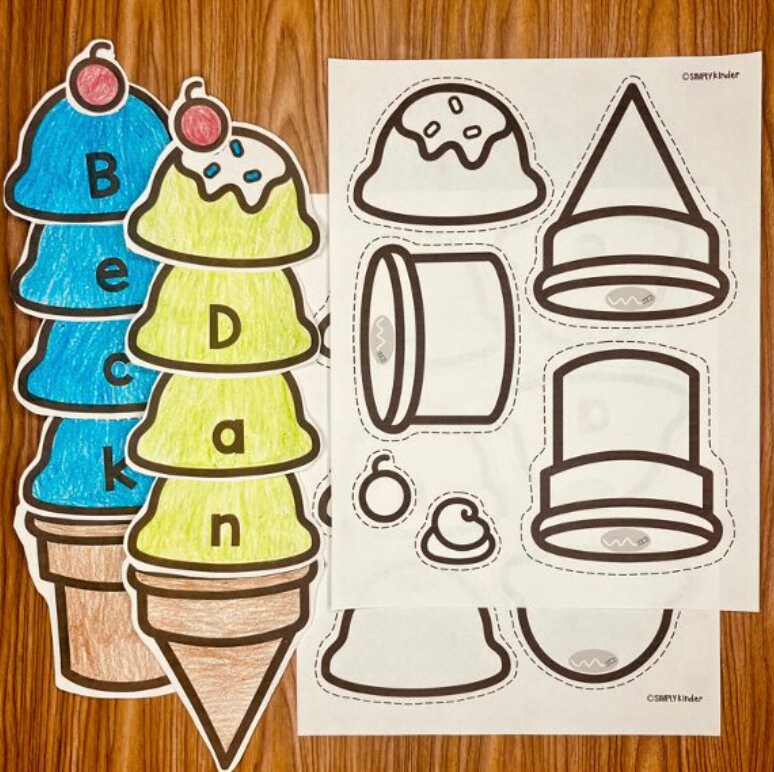Ice Cream Craft Editable Name Craft, Summer, End of Year Activities ...